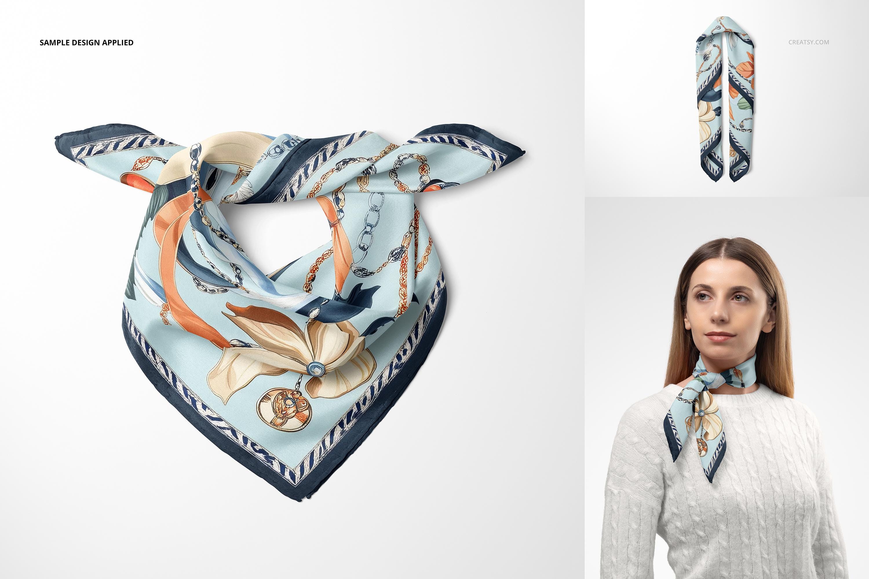Silk Scarf Mockup Set - Etsy