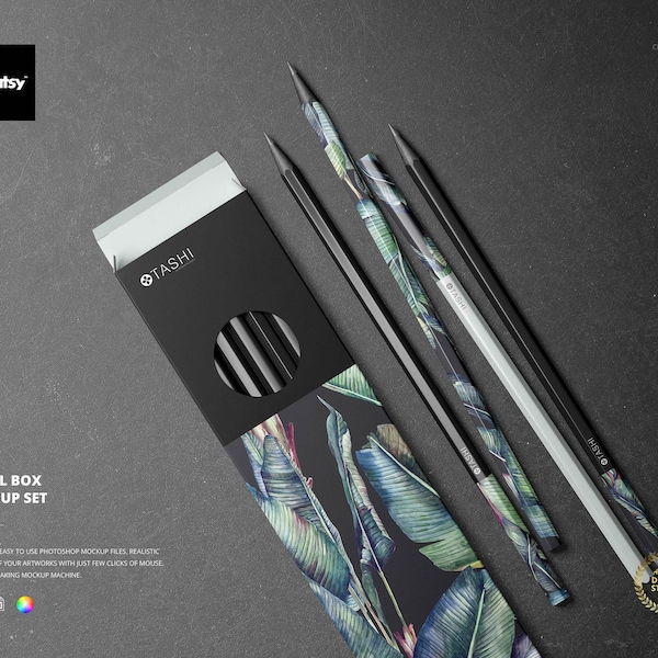 Pencil Box Mockup - Etsy