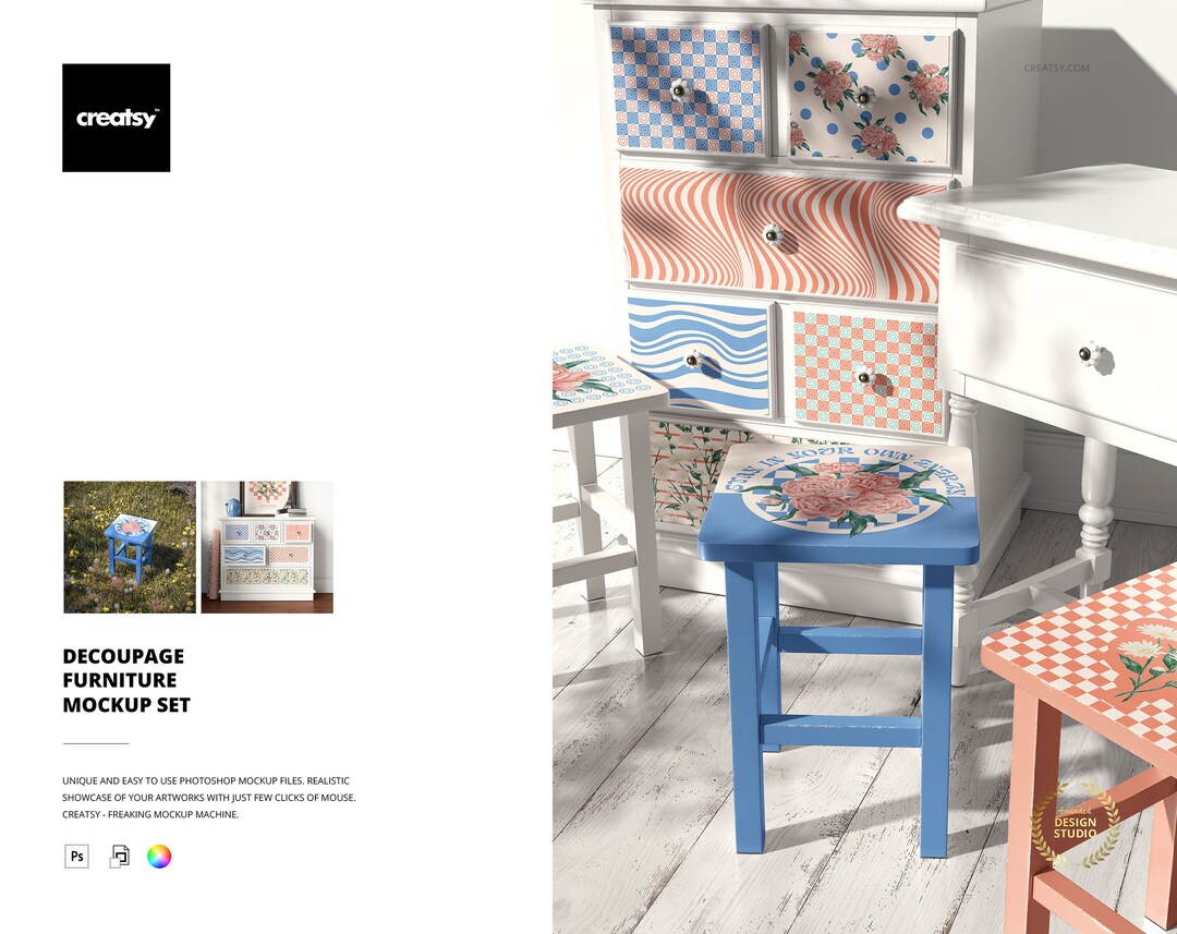 Decoupage Furniture Mockup Set - Etsy