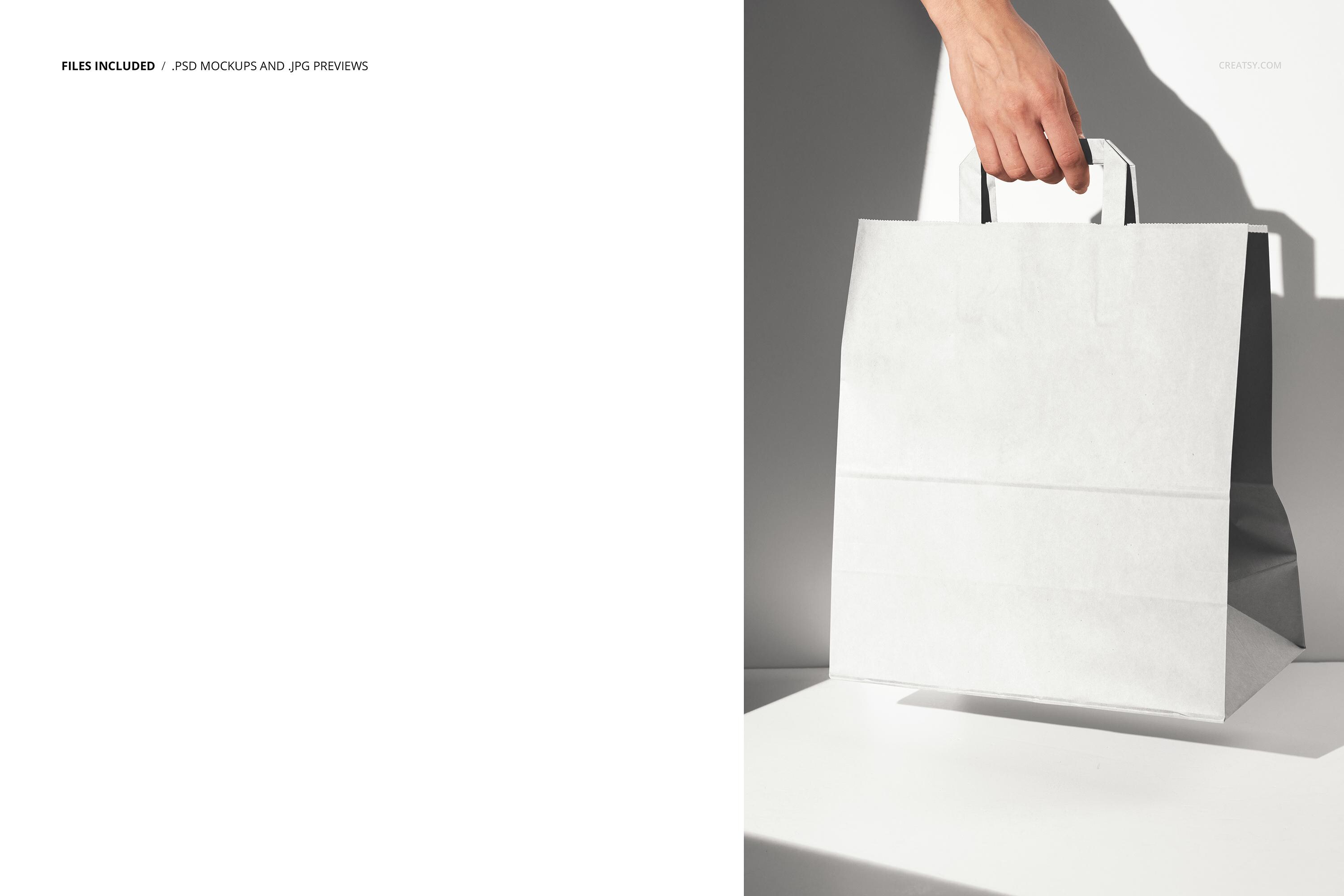 Handheld Take-out Paper Bag Mockup - Etsy
