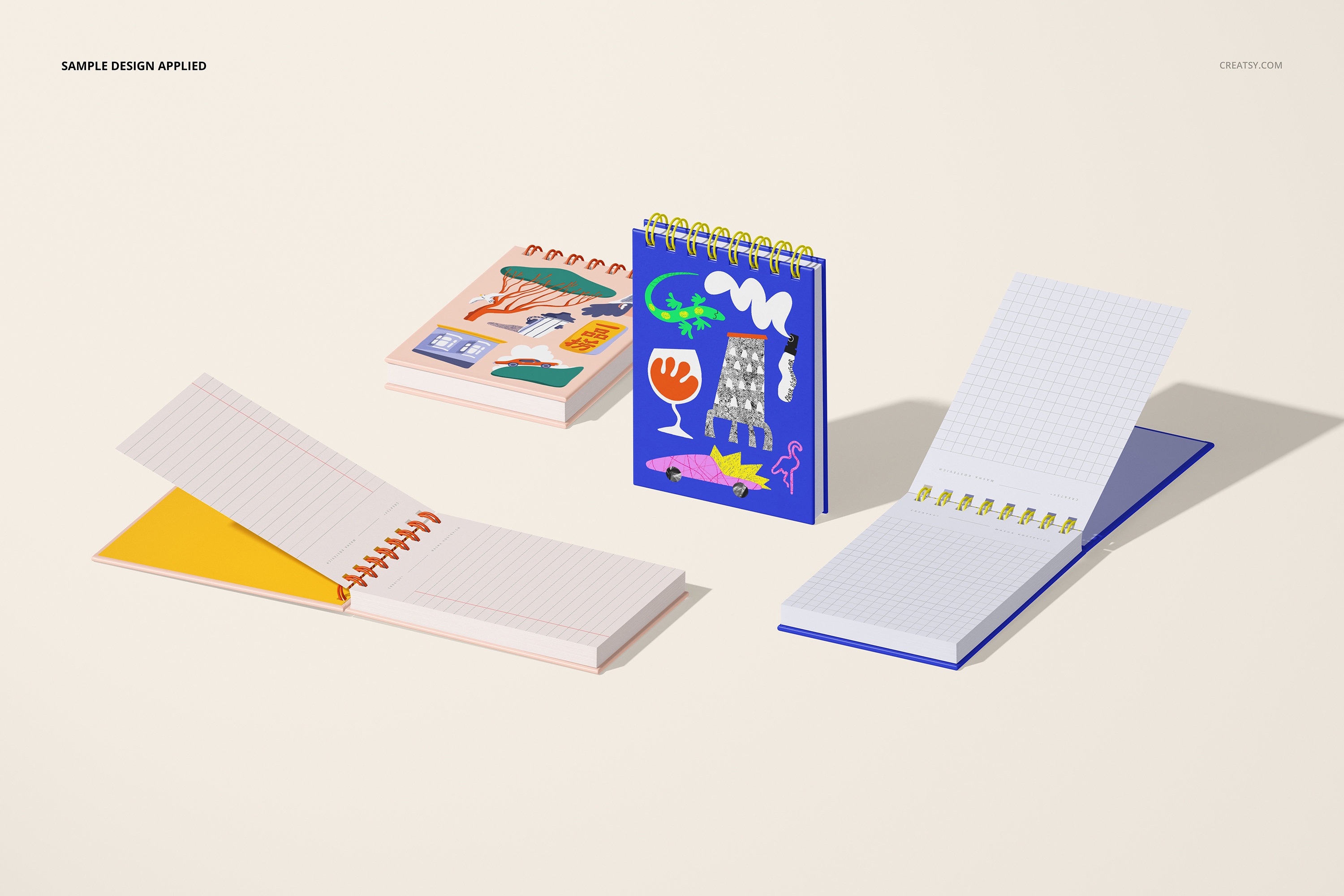 Spiral Ring Flip Top Notebook Mockup Set - Etsy