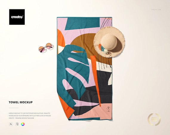 Beach Towel Mockup Set 2 Towel Template Square Beach Towel - Etsy