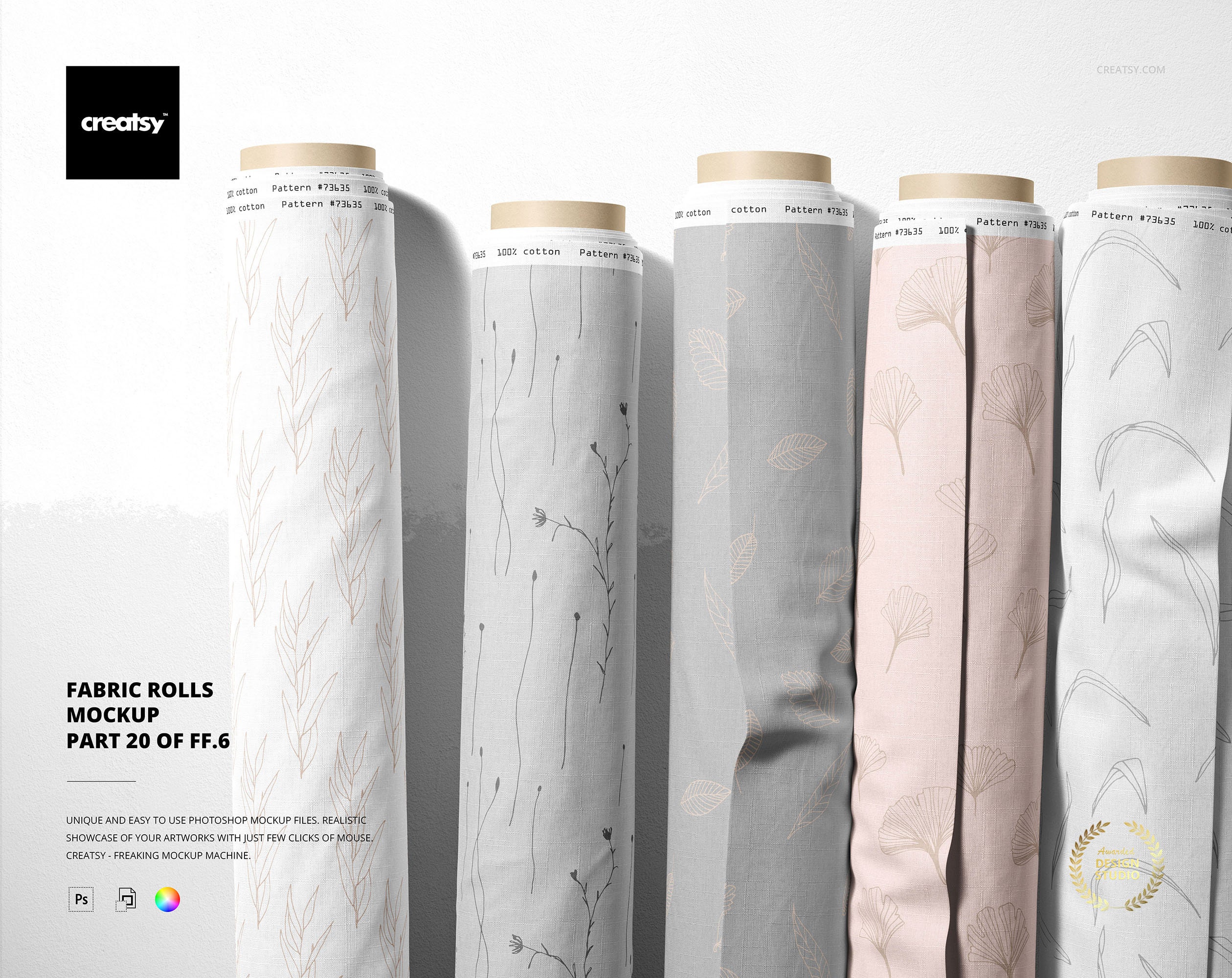 Fabrics Rolls Mockup part 20 of Fabric Factory V.6 | Etsy