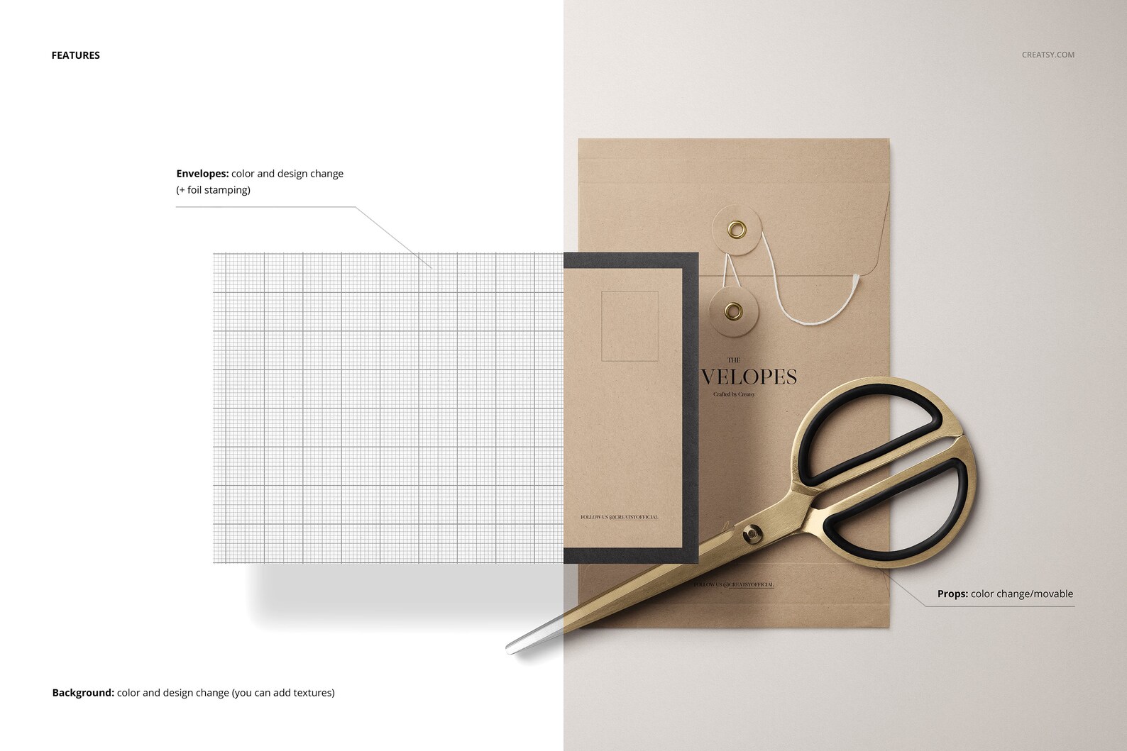 String Envelope Mockup Set - Etsy