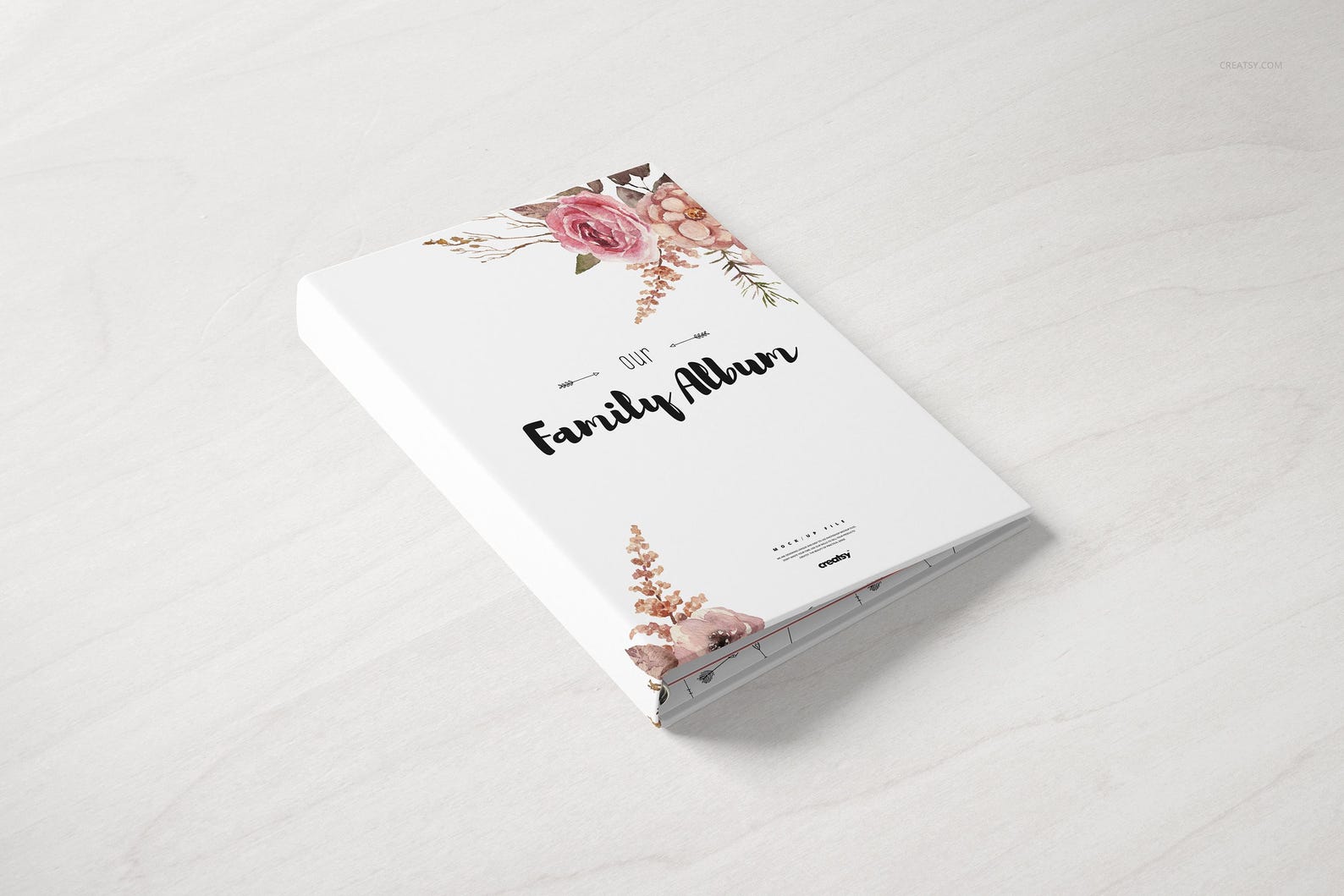 Family Book Mockup Set Hardcover Album Ringbound Pages Cover Template ...