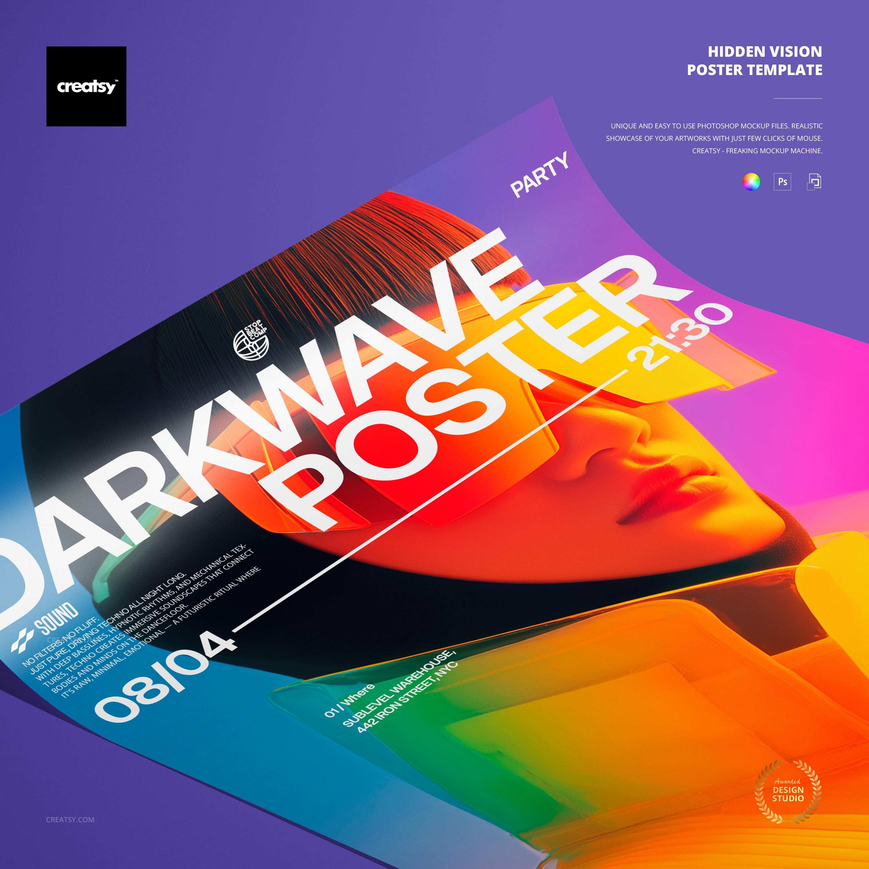 Neon Fusion Poster Template - Etsy