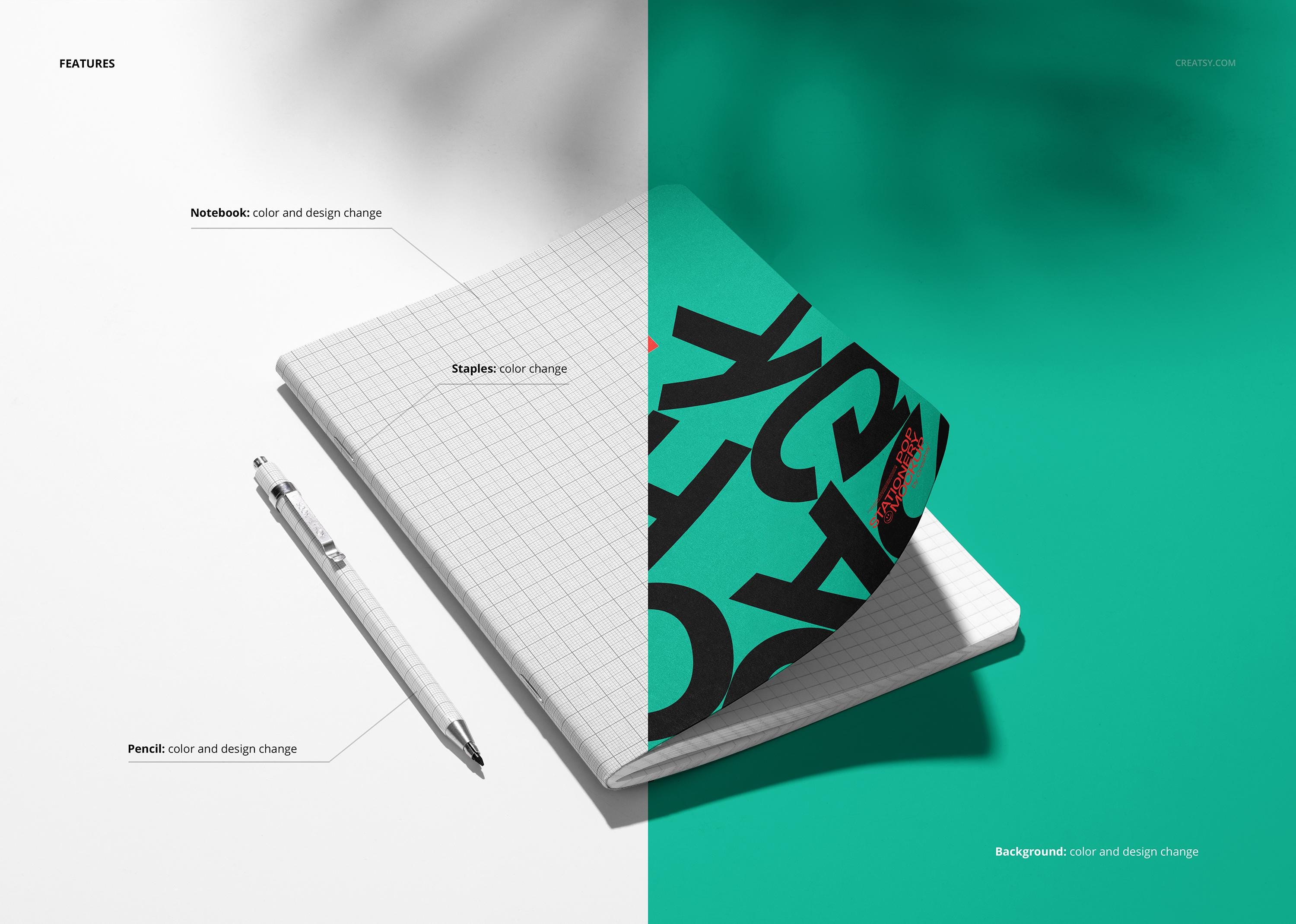 Notebook With Raised Corner Mockup - Etsy