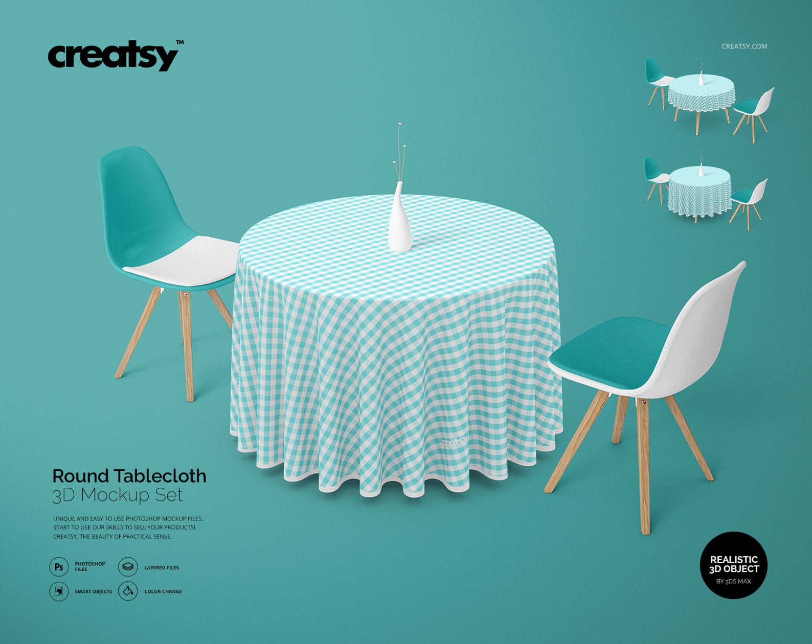 Round Tablecloth Mockup Set Tablecloth Template Custom | Etsy