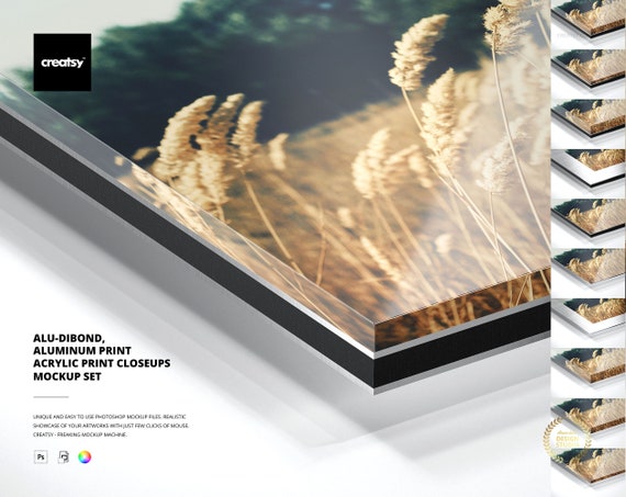 Alu-dibond Aluminum Print Acrylic Print Closeups Mockup Set | Etsy