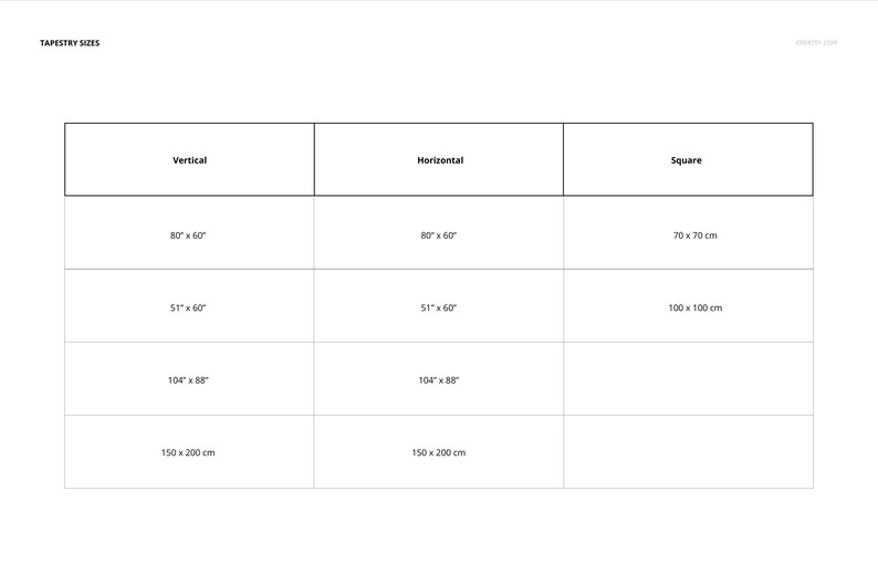 Tapestry Many Sizes Mockup Set - Etsy