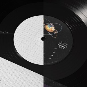 Close-up of Black Vinyl Record Label & Cover Mockup - Etsy