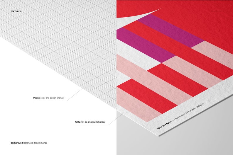 Hahnemühle Torchon Giclée Fine Art Print Mockup Set, A3 PSD Smart ...