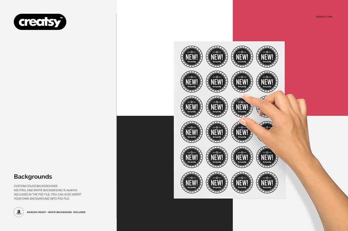 Round and Square Stickers Mockup Set Custom Printed Circle | Etsy