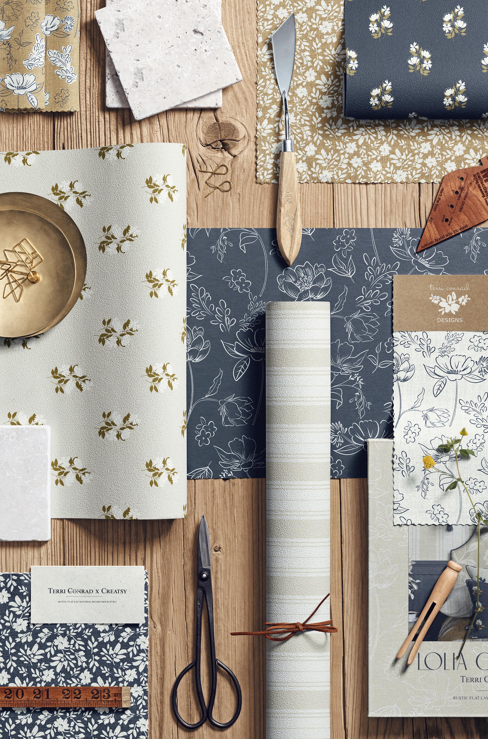 Rustic Flat Lay Material Board Moodboard Mockup Set - Etsy