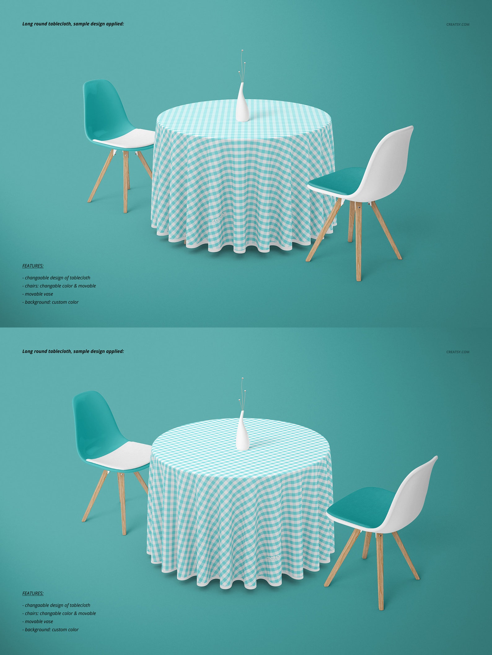 Round Tablecloth Mockup Set Tablecloth Template Custom | Etsy