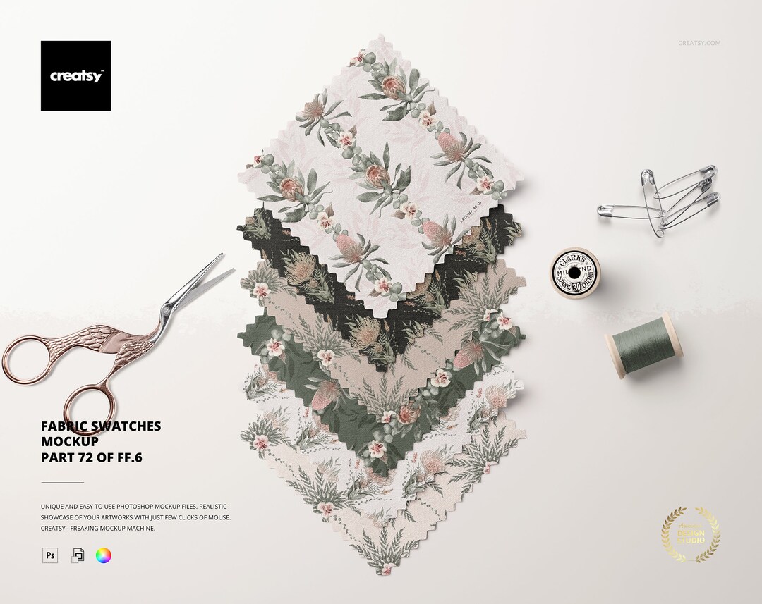 Fabric Swatches Mockup (part 72 of Fabric Factory V.6) - Etsy