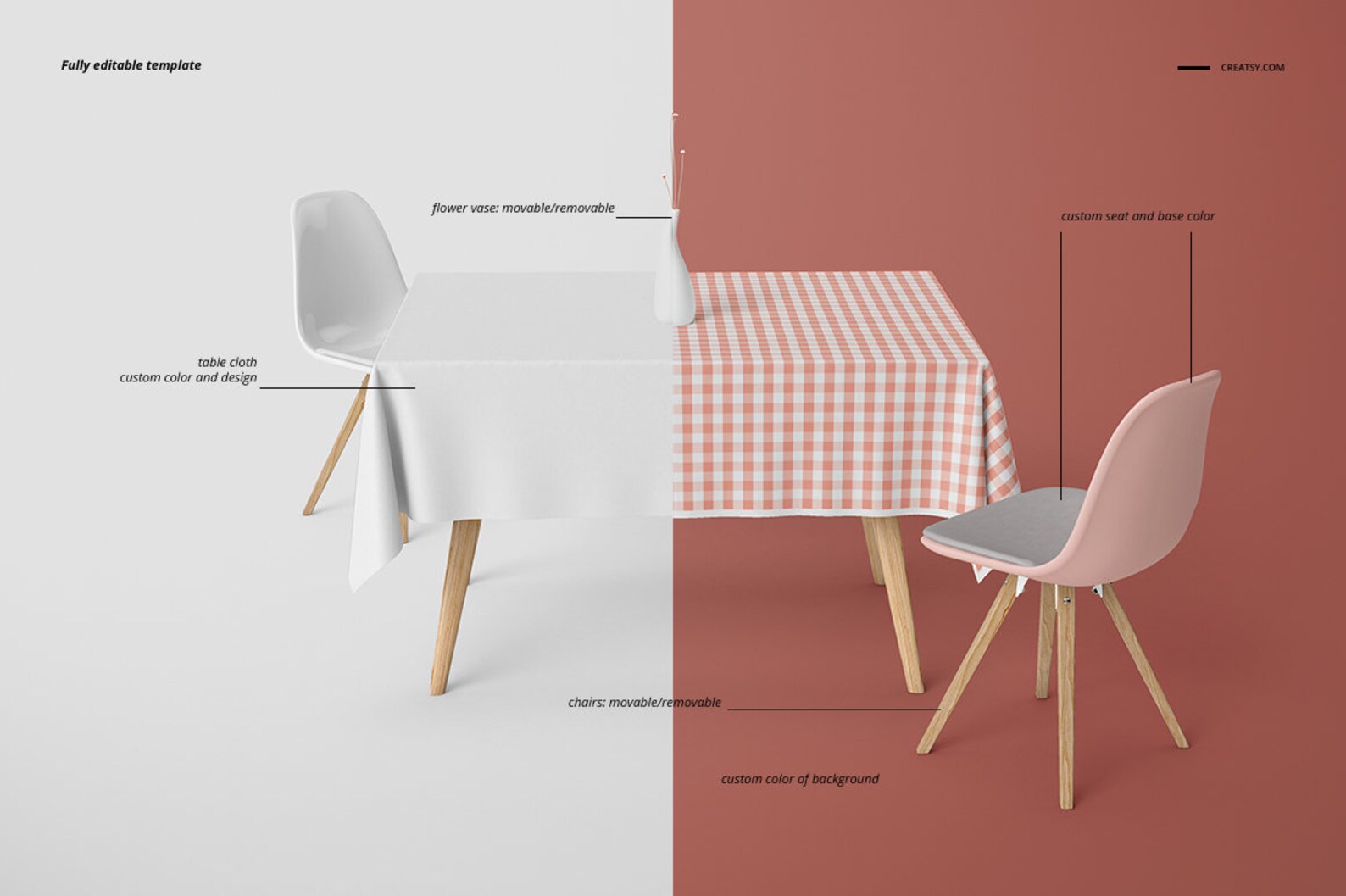 Tablecloth Mockup Set Tablecloth Template Custom Tablecloth | Etsy