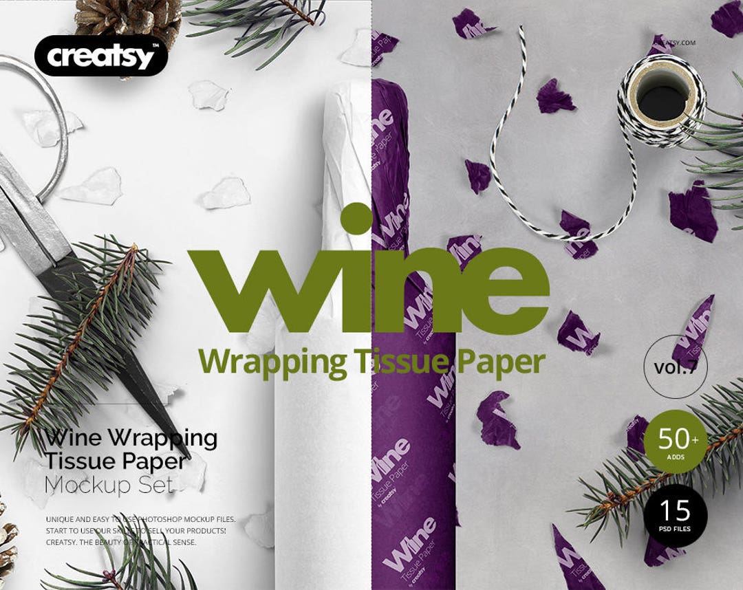 Wine Wrapping Tissue Paper Mockup Set (PSD) - Etsy