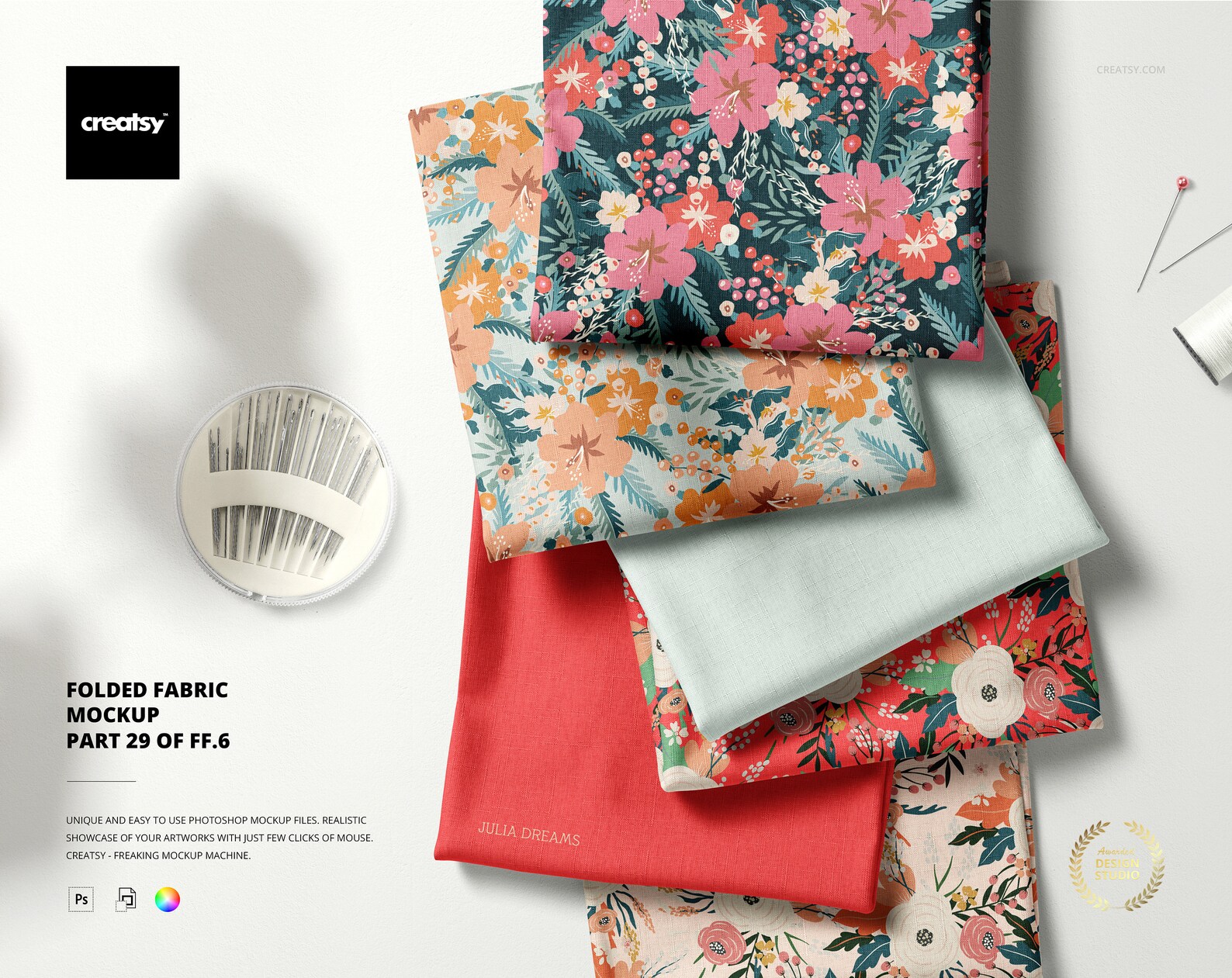 Folded Fabrics Mockup part 29 of Fabric Factory V.6 - Etsy