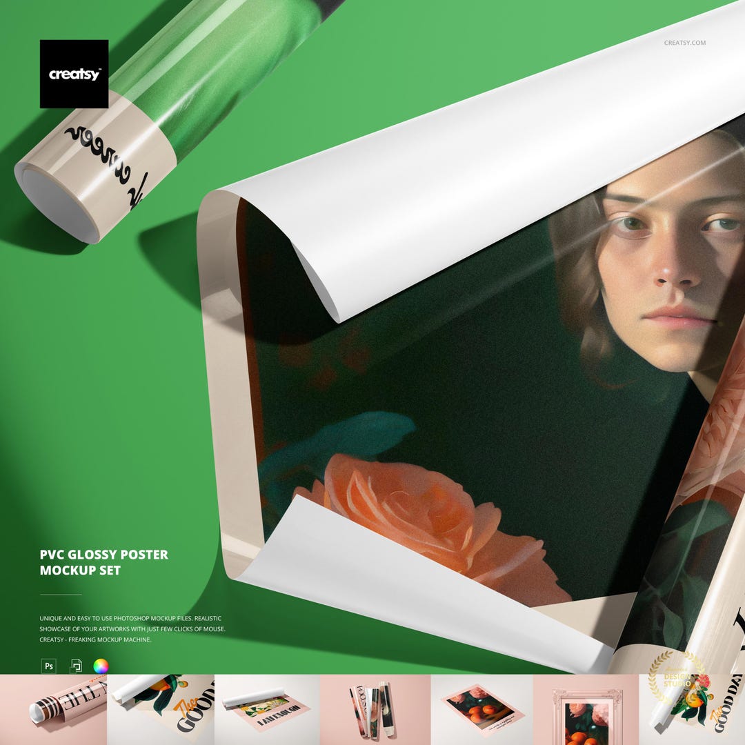 PVC Glossy Poster Mockup Set - Etsy