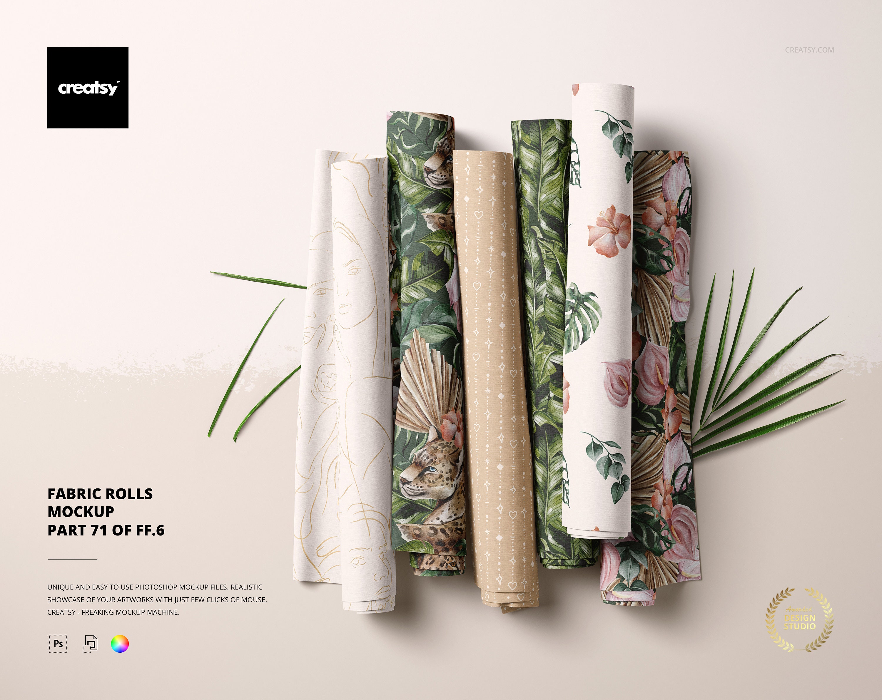 Fabrics Rolls Mockup part 71 of Fabric Factory V.6 - Etsy