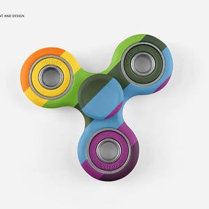 Fidget Spinner Mockup Set, Custom Figdet Spinnet Template, Personalized ...