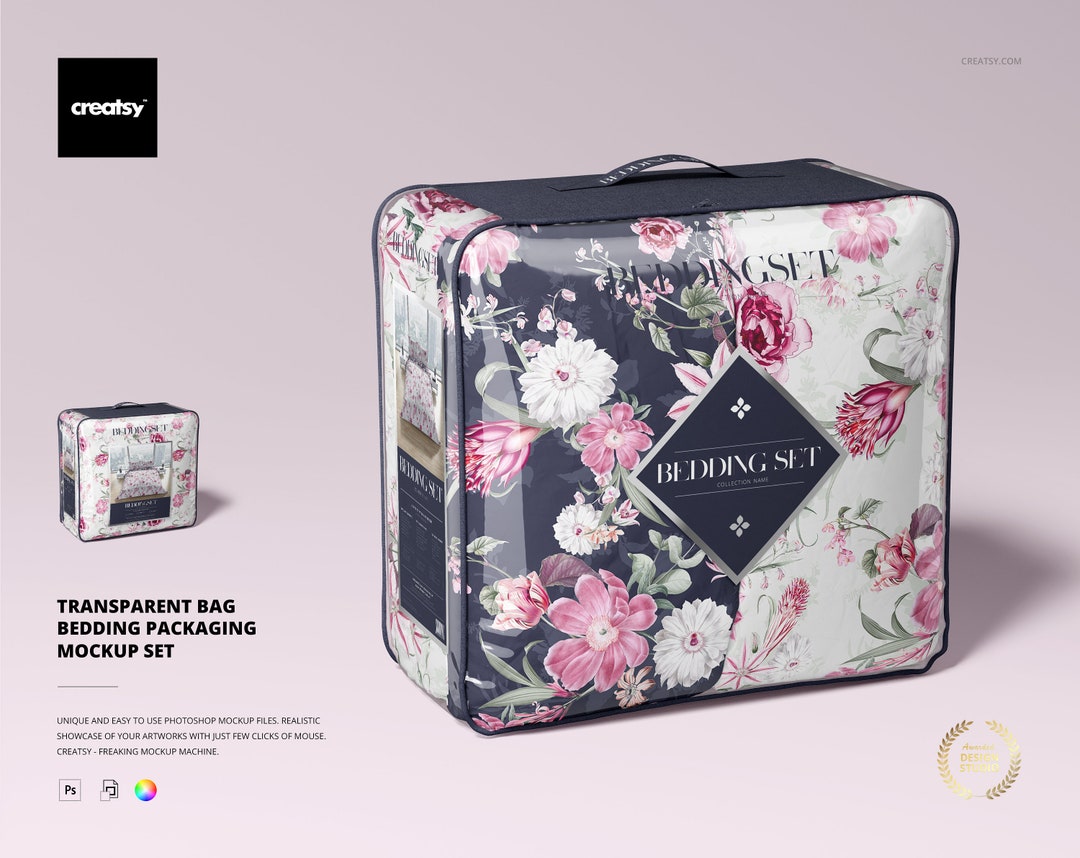 Transparent Bag Bedding Packaging Mockup Set - Etsy