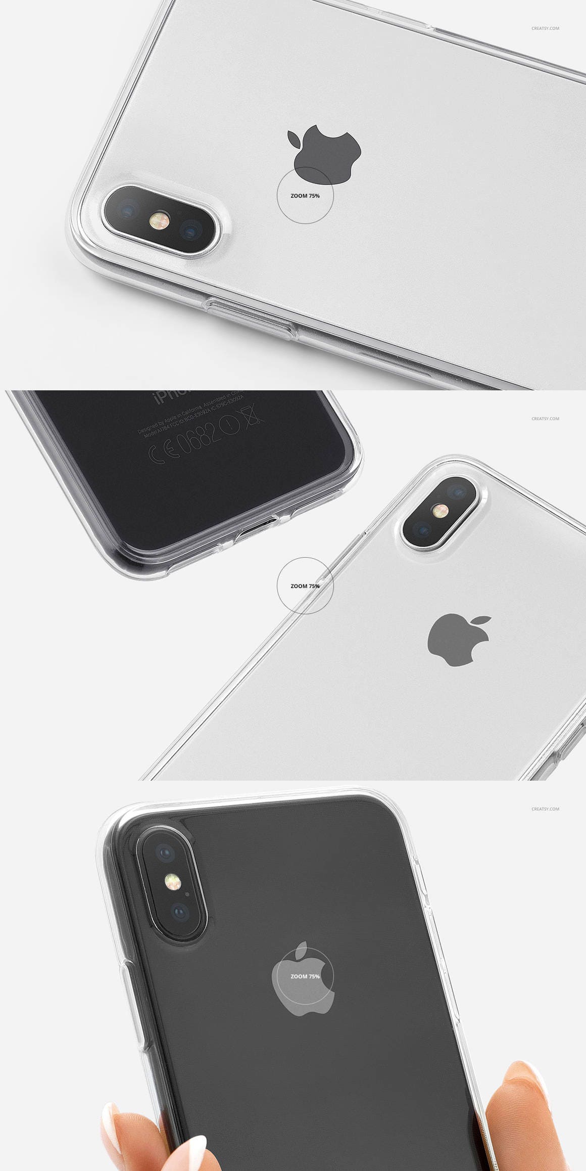 IPhone X Clear Case Mockup Bundle: Customizable PSD Template (digital ...