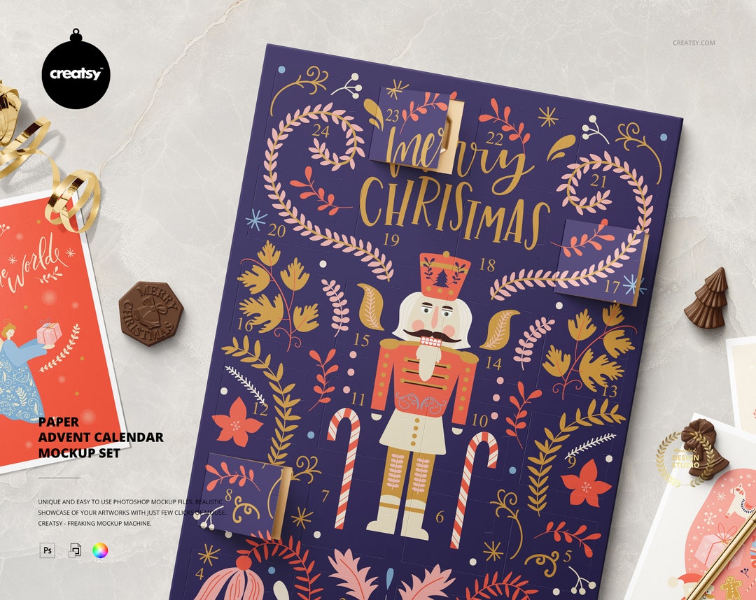 Paper Advent Calendar Mockup Set - Etsy