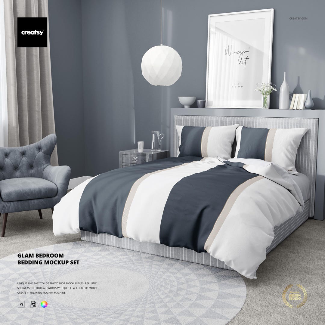Glam Bedroom Bedding Mockup Set - Etsy