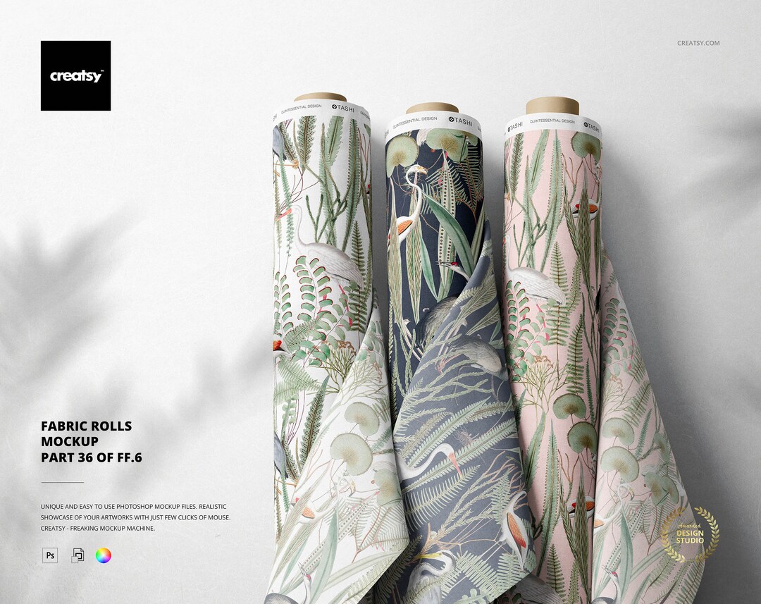 Fabrics Rolls Mockup (part 36 of Fabric Factory V.6) - Etsy