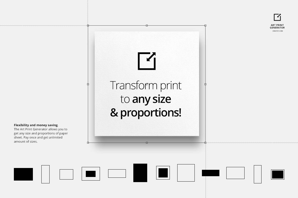 Art Print Generator Mockup Set, Wall Art, Each Size, - Etsy