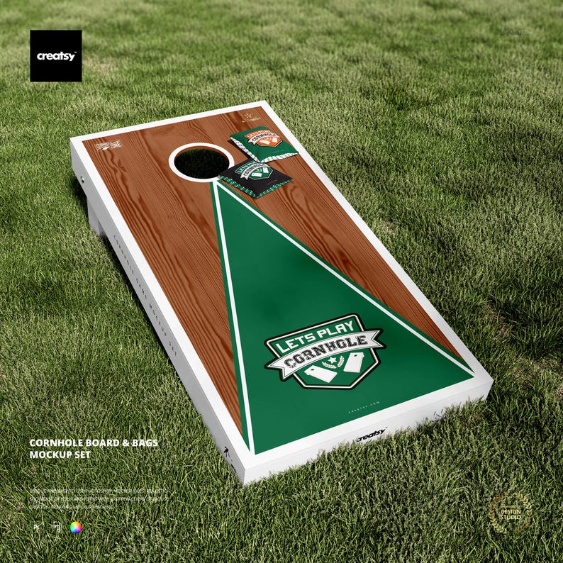 Cornhole Board & Bags Mockup Set: Custom Design Template (PSD) - Etsy