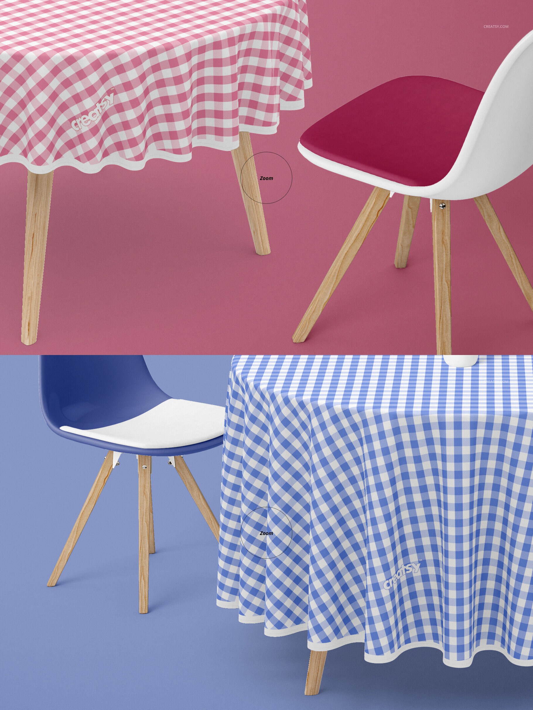 Round Tablecloth Mockup Set Tablecloth Template Custom | Etsy