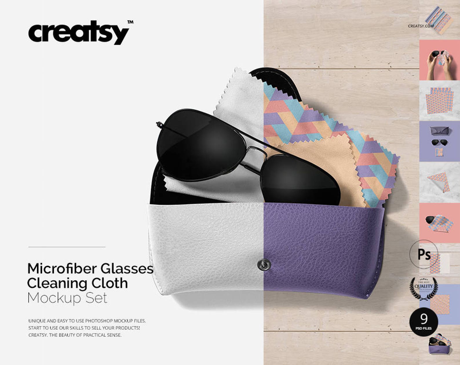Microfiber Glasses Cleaning Cloth Mockup Set (PSD) - Etsy
