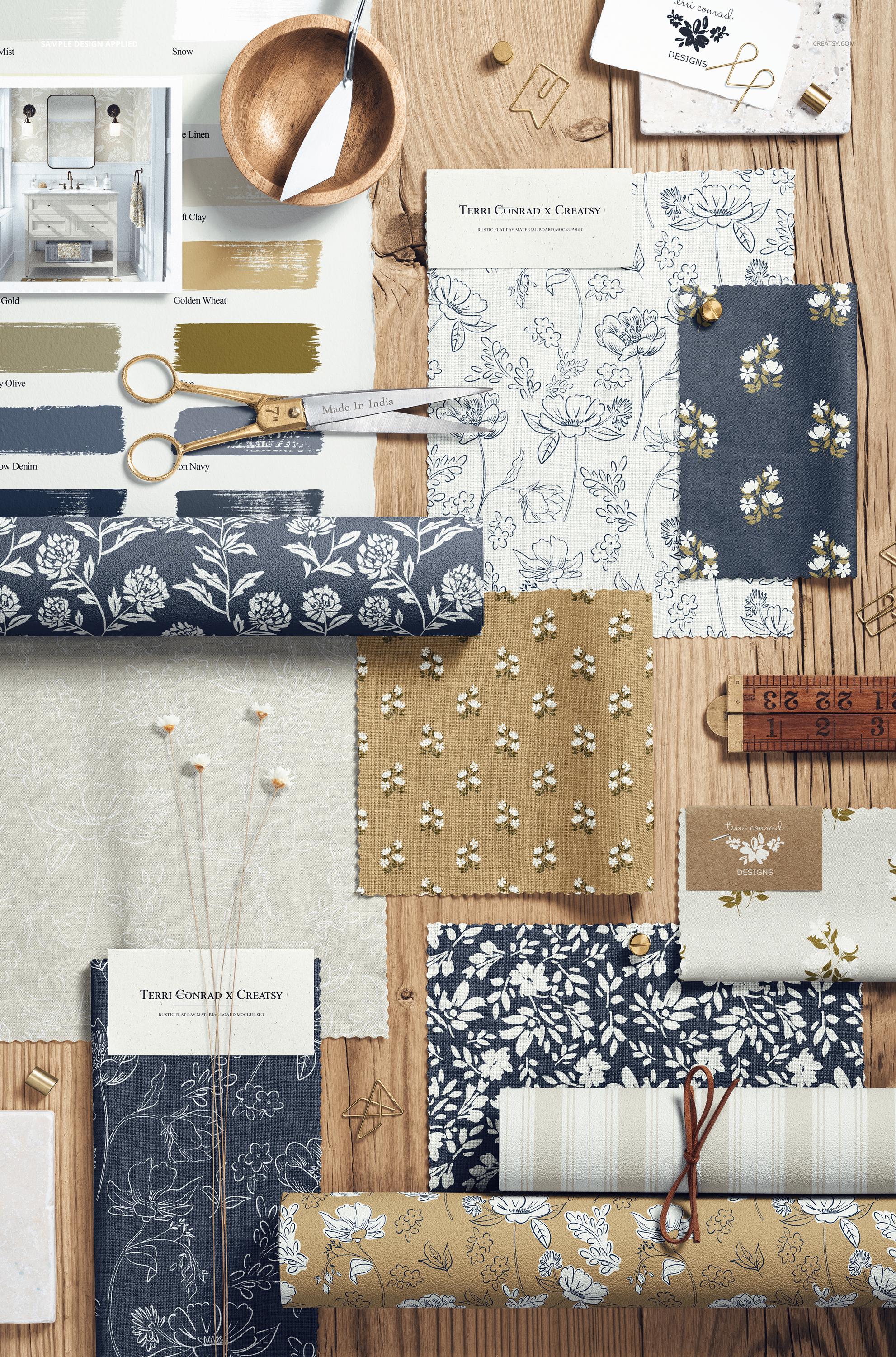 Rustic Flat Lay Material Board Moodboard Mockup Set - Etsy