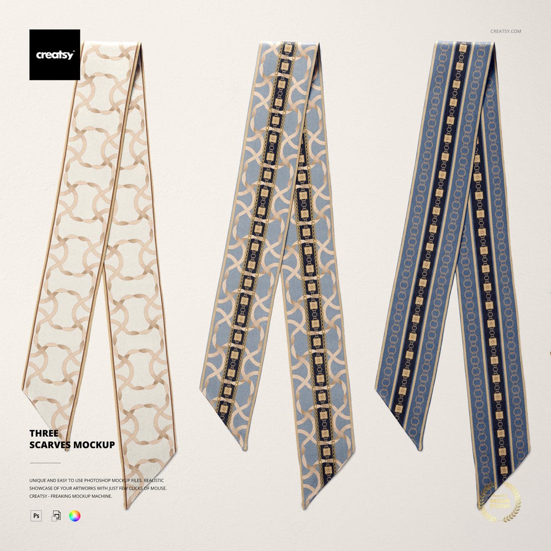 Three Scarves Mockup - Etsy
