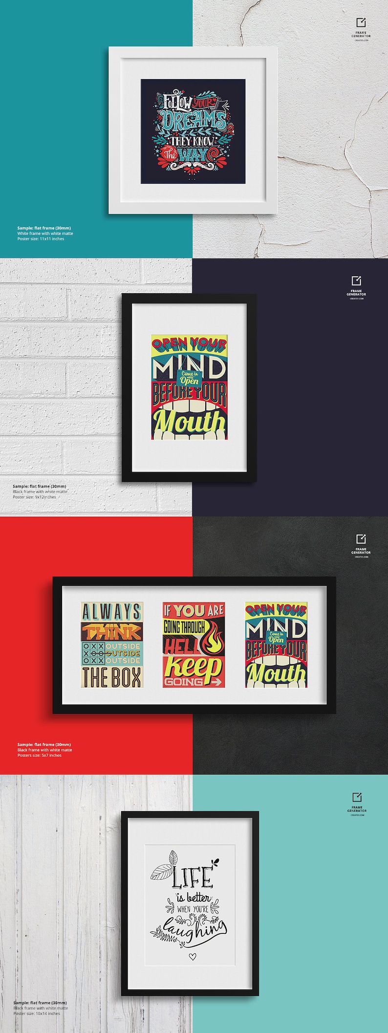 Frame Generator Mockup Set Any Size Frame Generator | Etsy