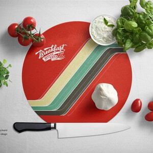 Circular & Rectangular Glass Cutting Board Mockup Set, Personalized ...