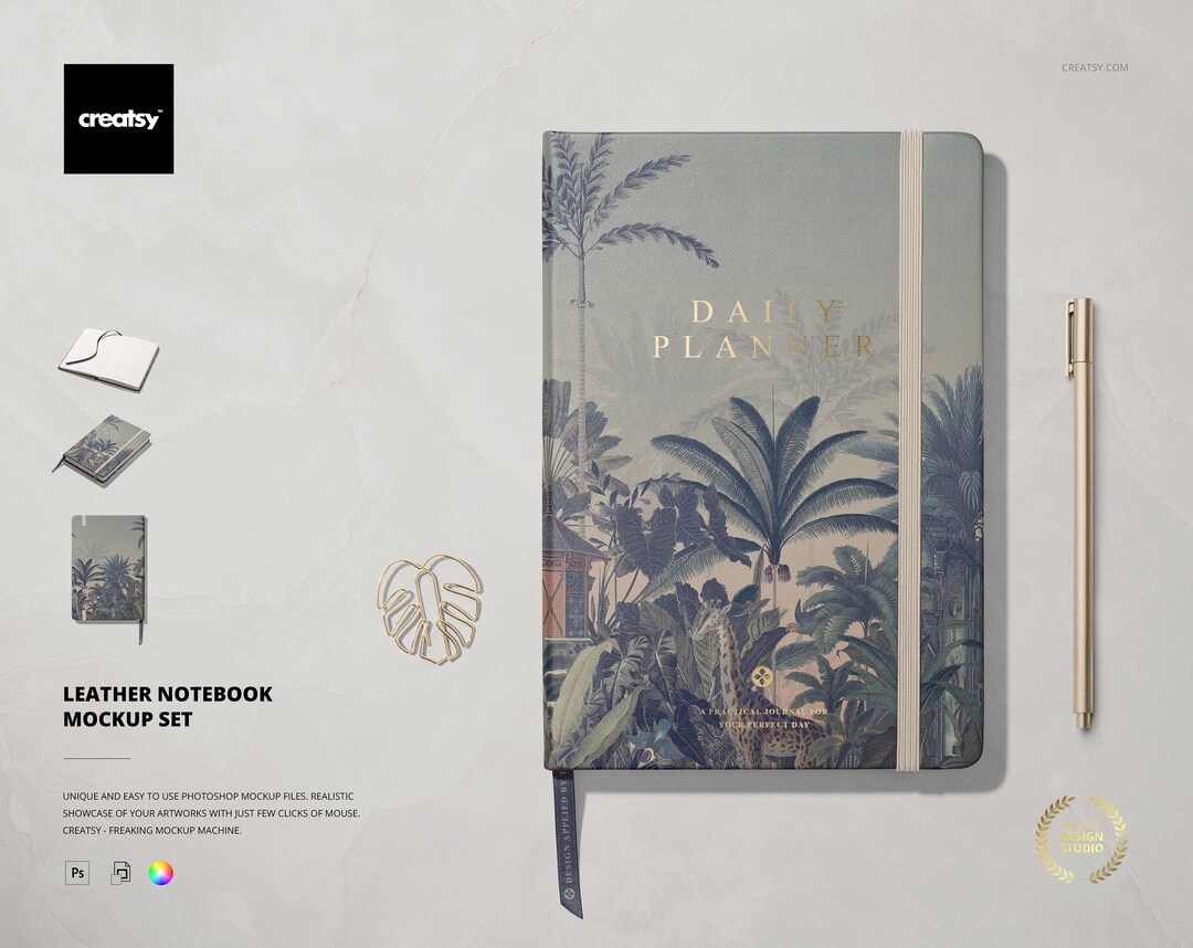 Leather Notebook Mockup Set - Etsy