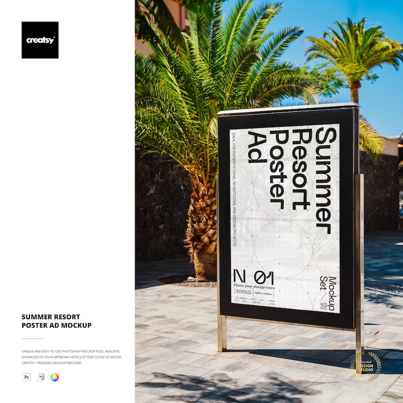Summer Resort Poster Ad Mockup - Etsy