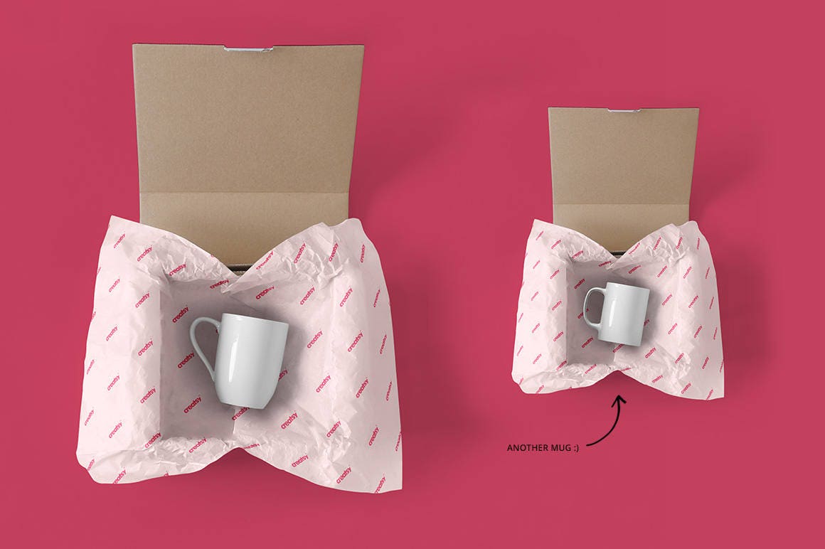 Mailing Box & Wrapping Paper Mockup Set - Etsy