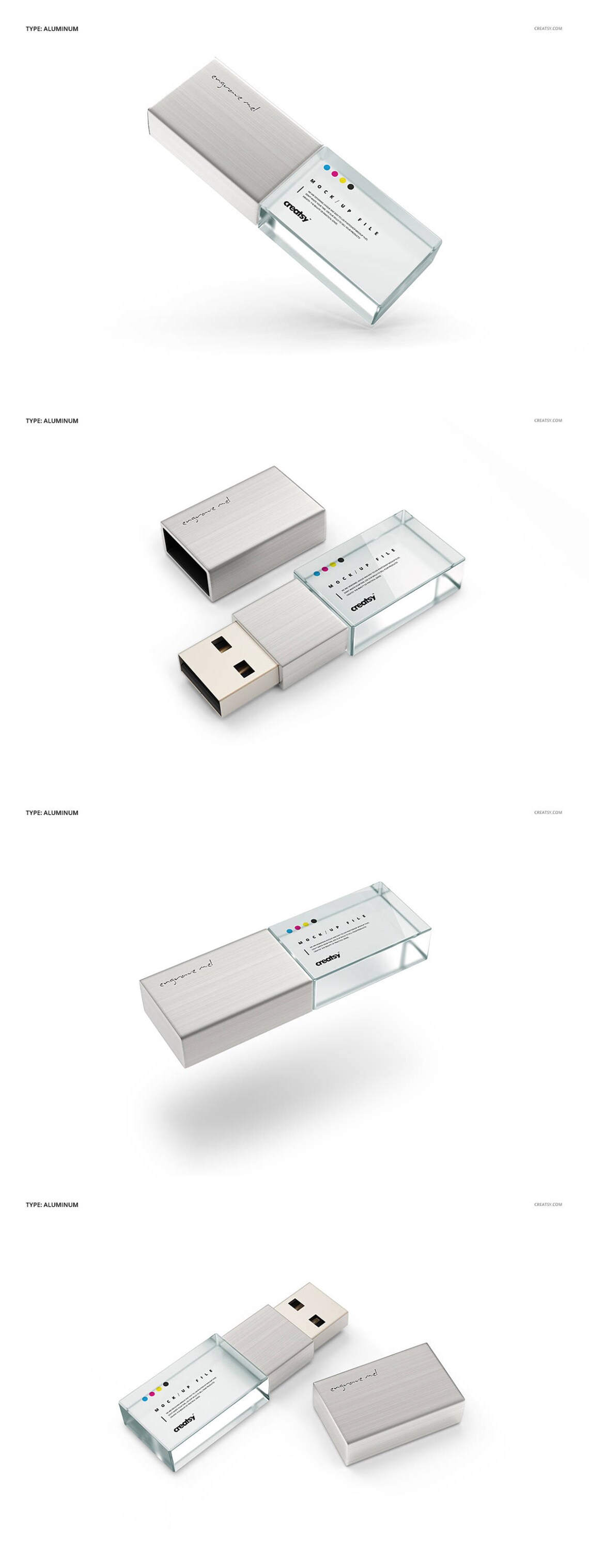 Acrylic USB Drive Mockup Set Pendrive Mockup USB Template | Etsy