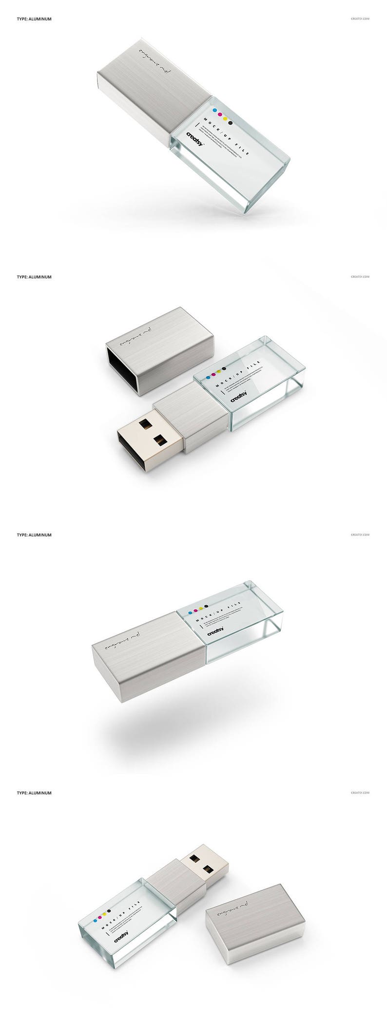 Acrylic USB Drive Mockup Set: 8 PSD Files - Etsy