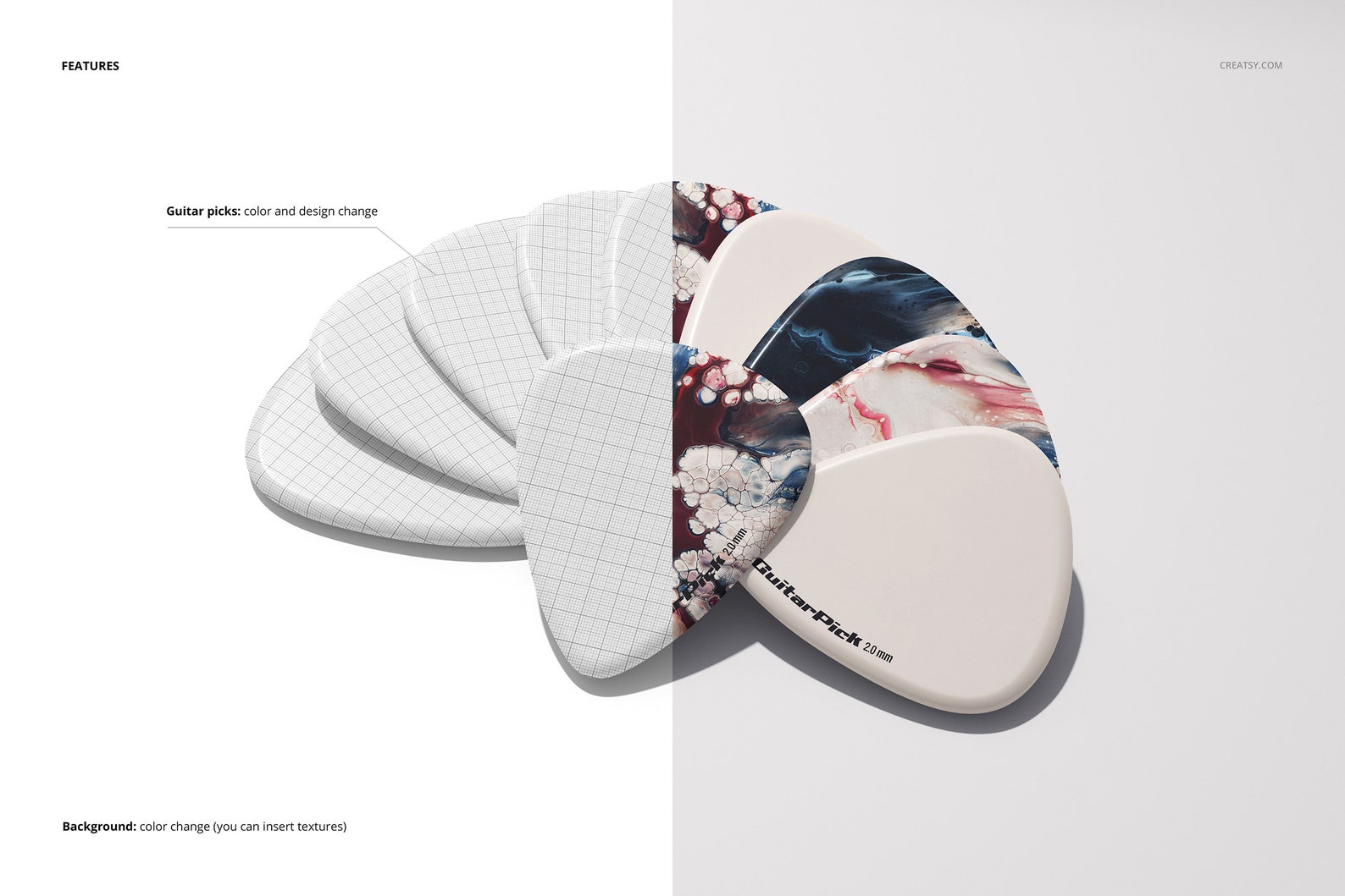 Guitar Pick Mockup Set - Etsy