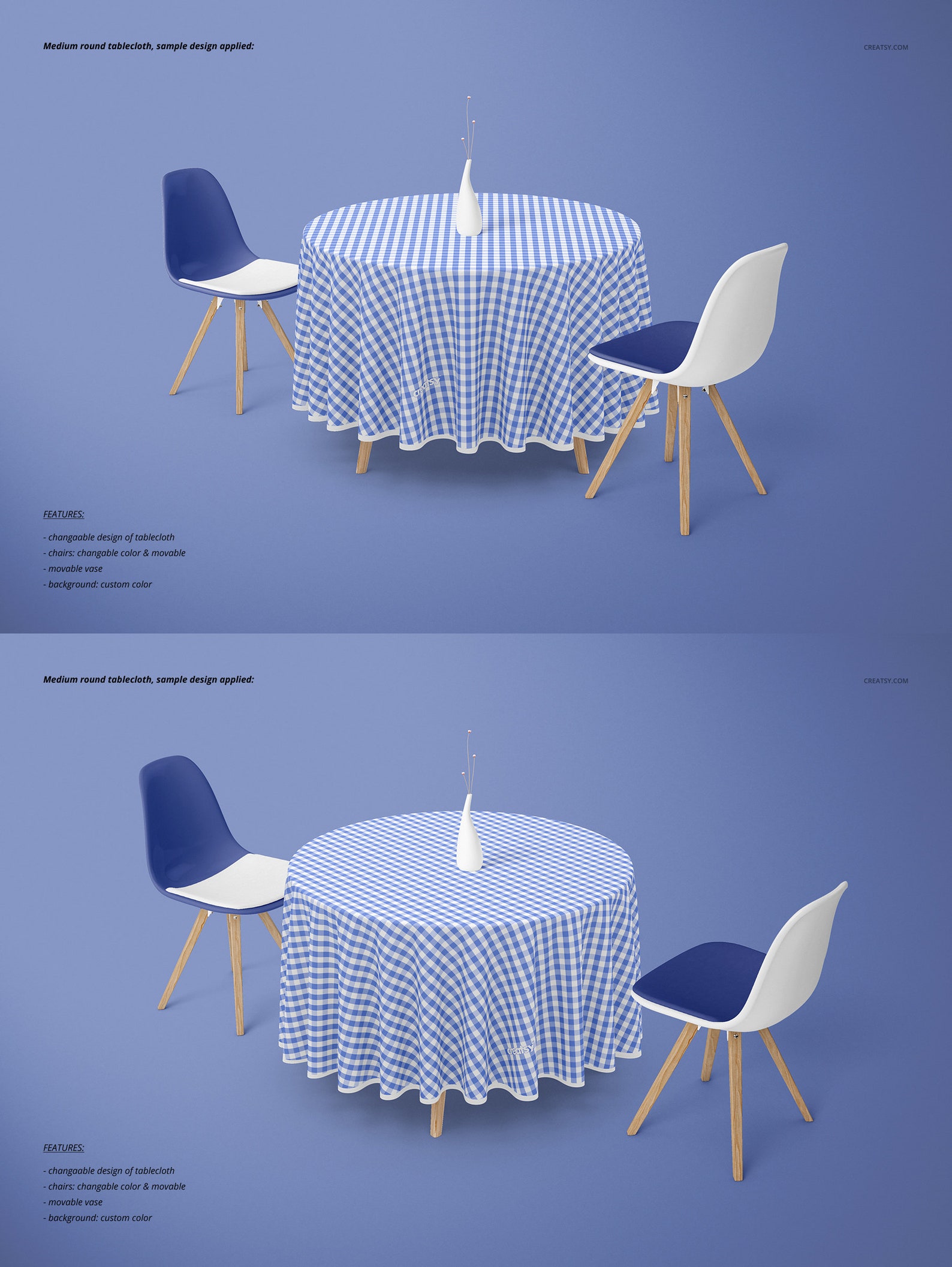 Round Tablecloth Mockup Set Tablecloth Template Custom | Etsy