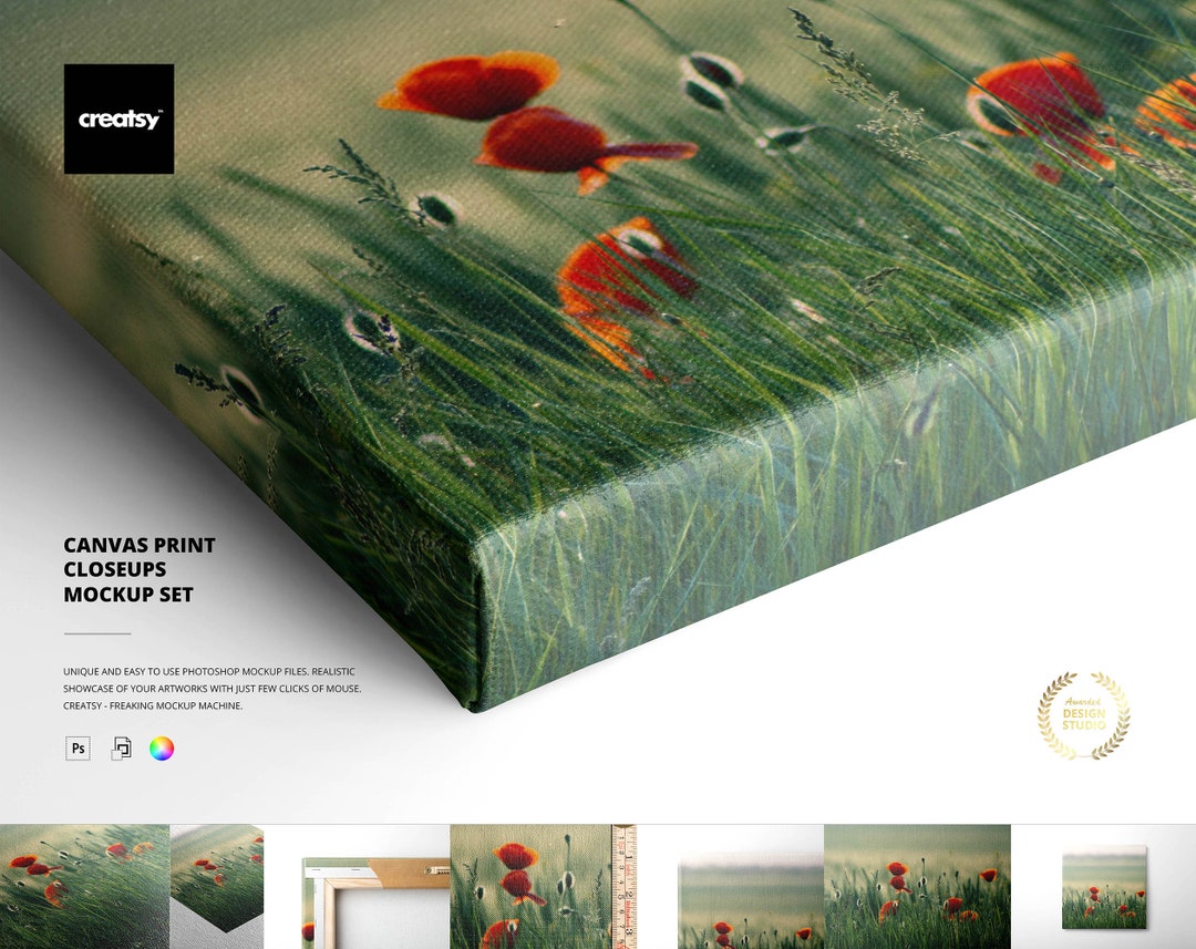 Canvas Print Closeups Mockup Bundle - Etsy