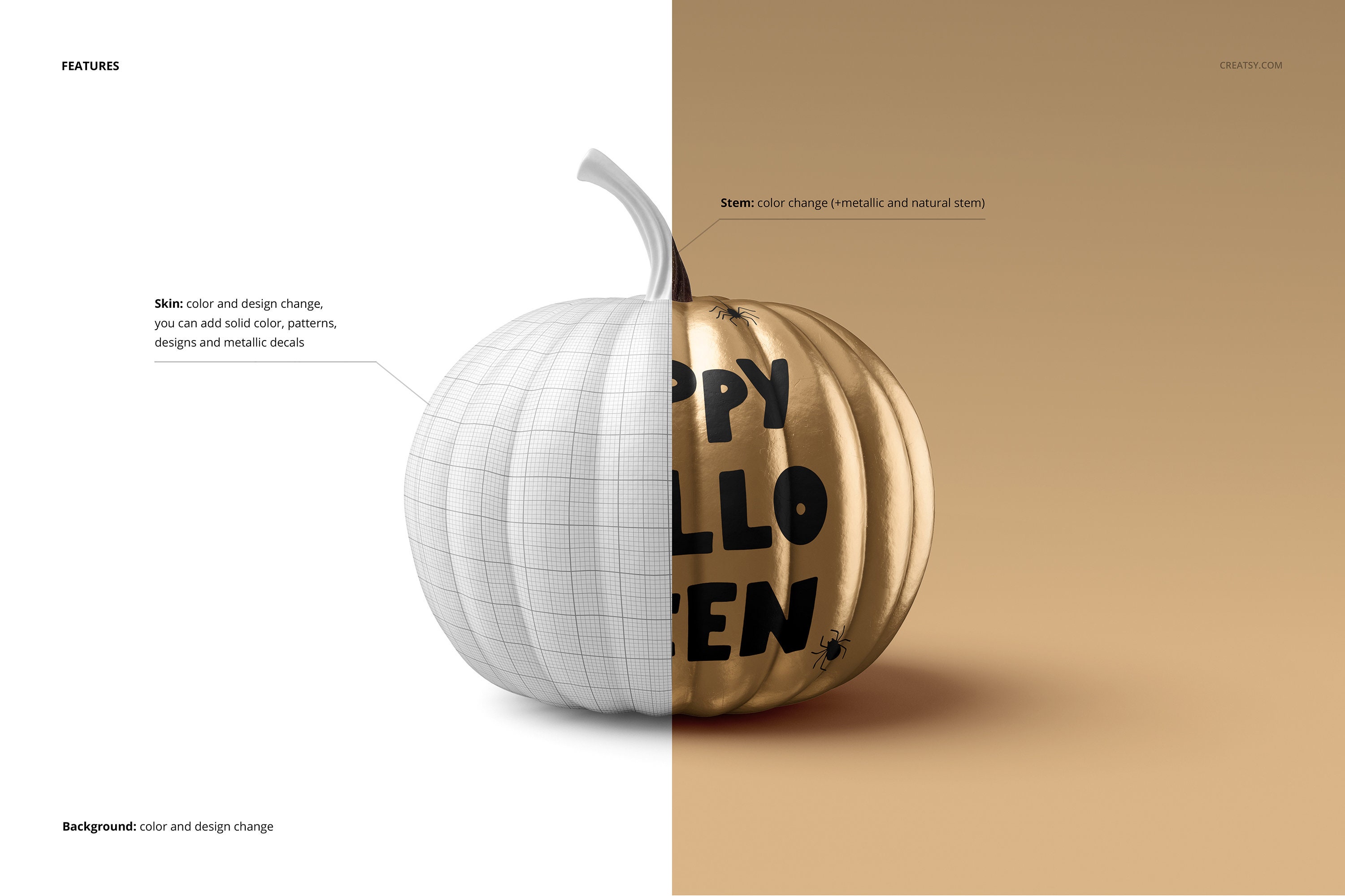 Halloween Pumpkins Mockup Set - Etsy
