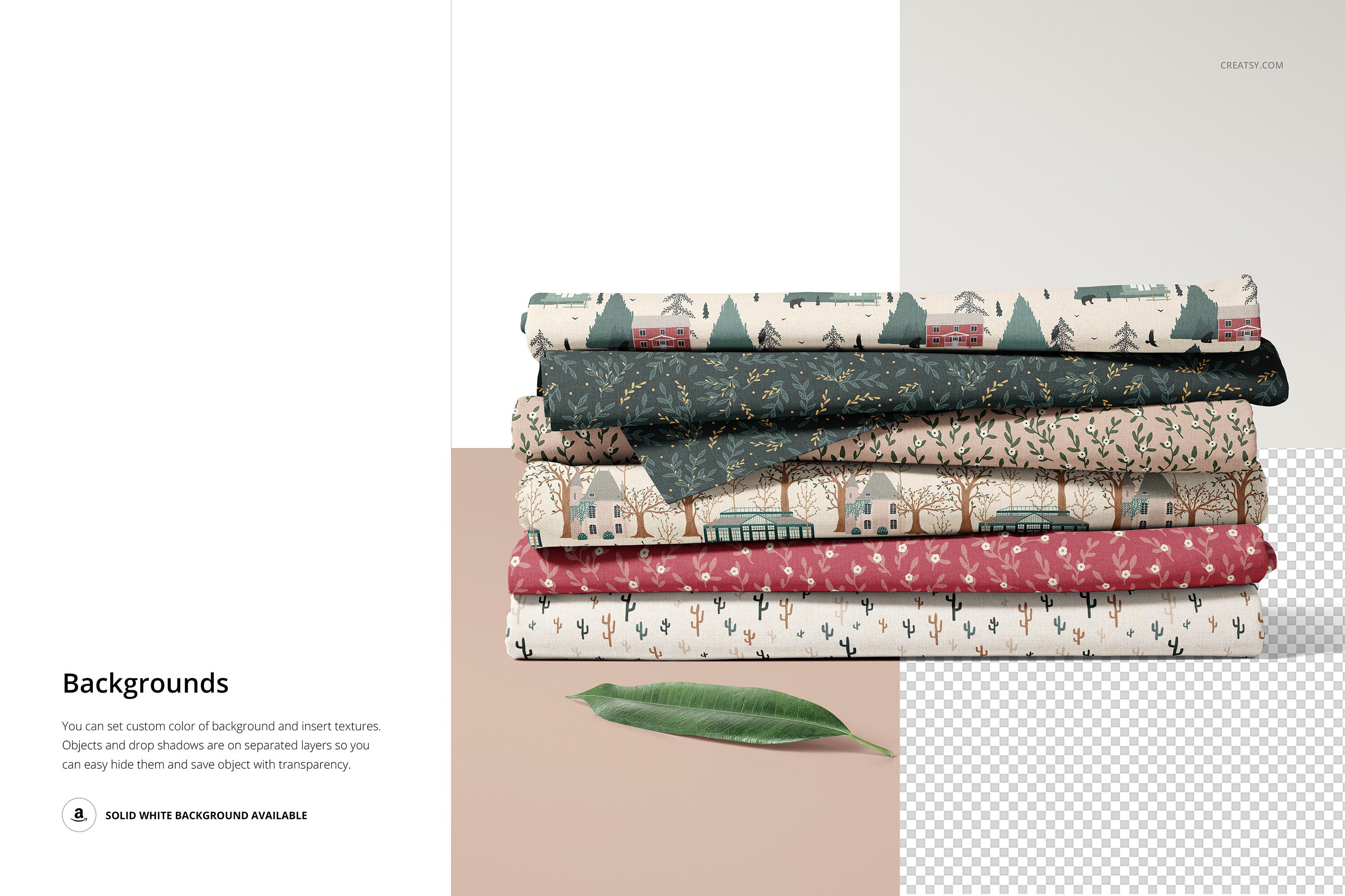 Fabric Stack Mockup (part 41 of Fabric Factory V.6) - Etsy