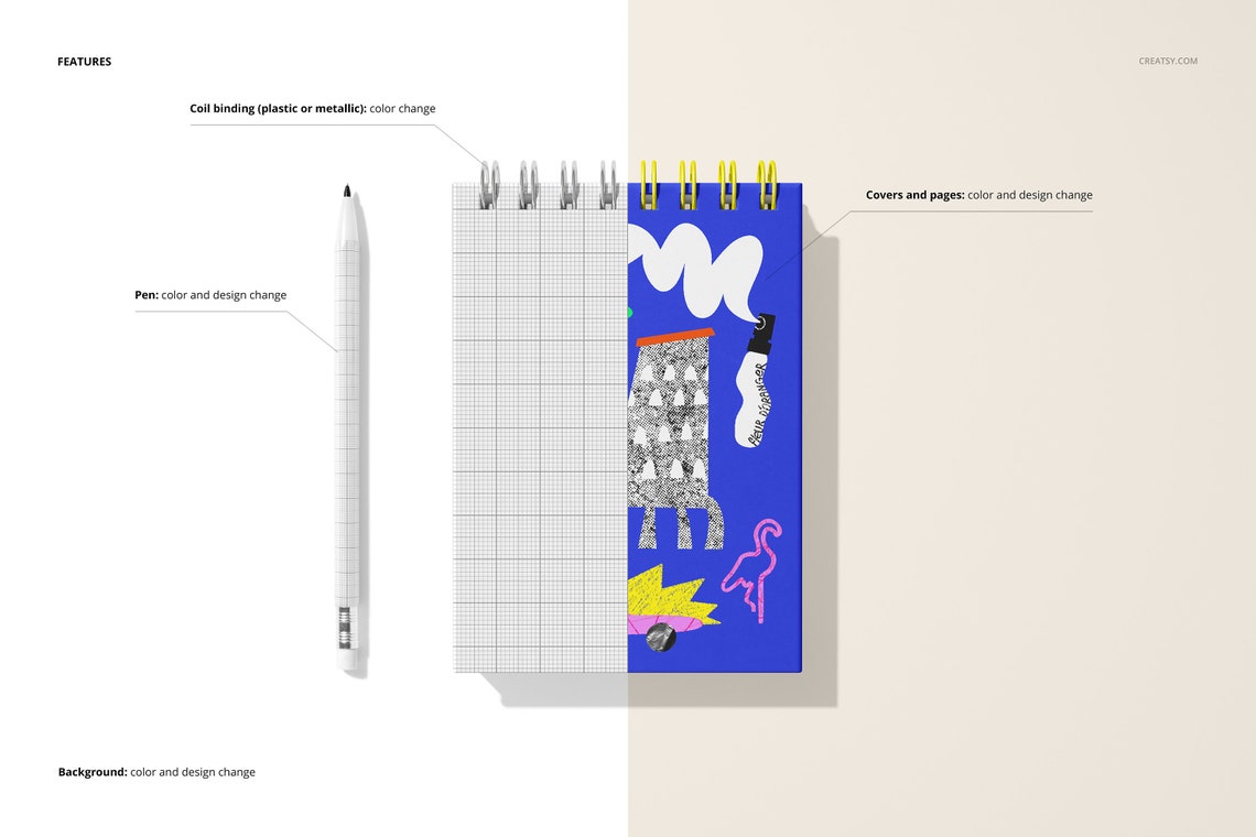 Spiral Ring Flip Top Notebook Mockup Set - Etsy